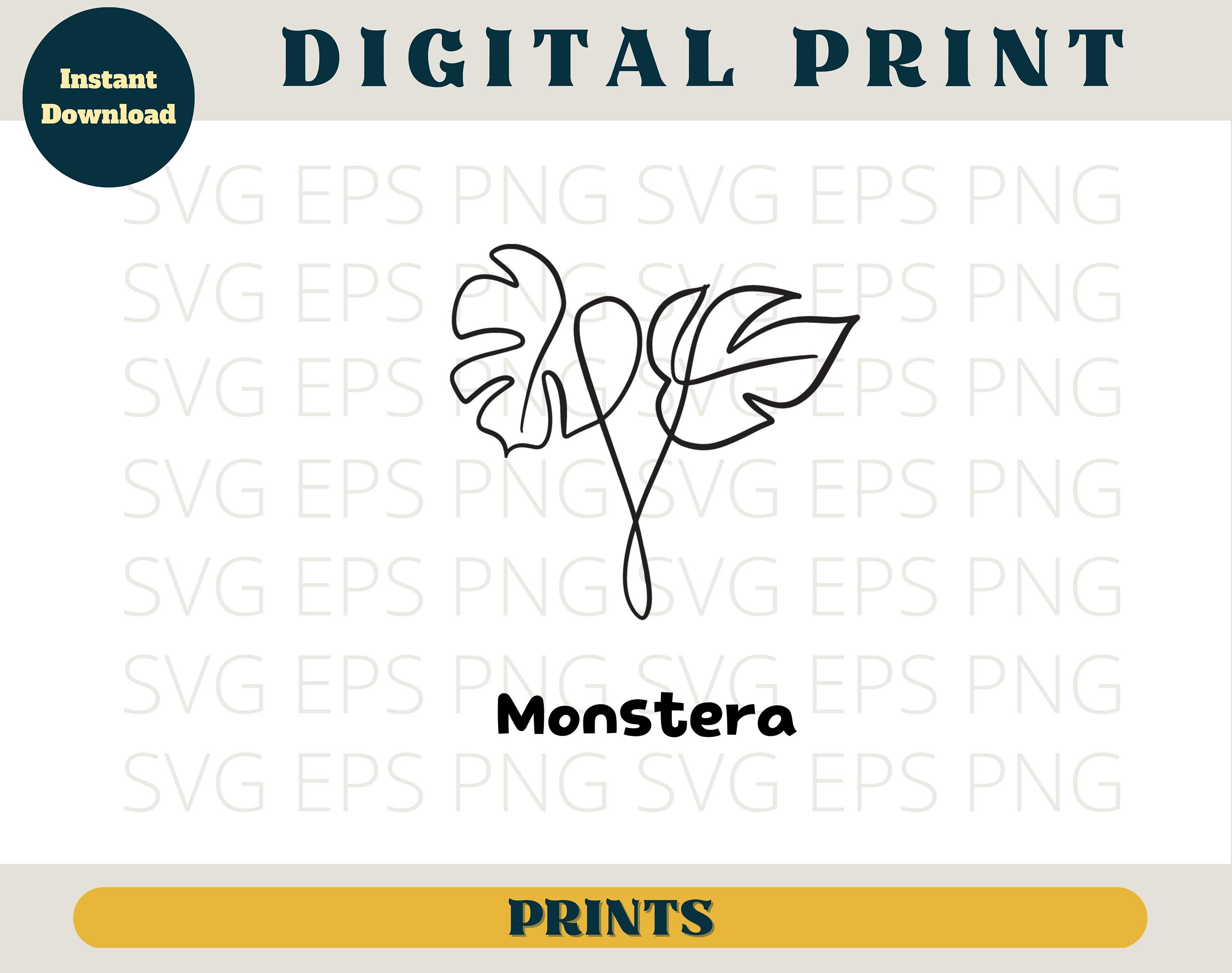 Monstera Bundle, Monstera Leaf Print, Svg Eps Png AI, Tropical Plants ...
