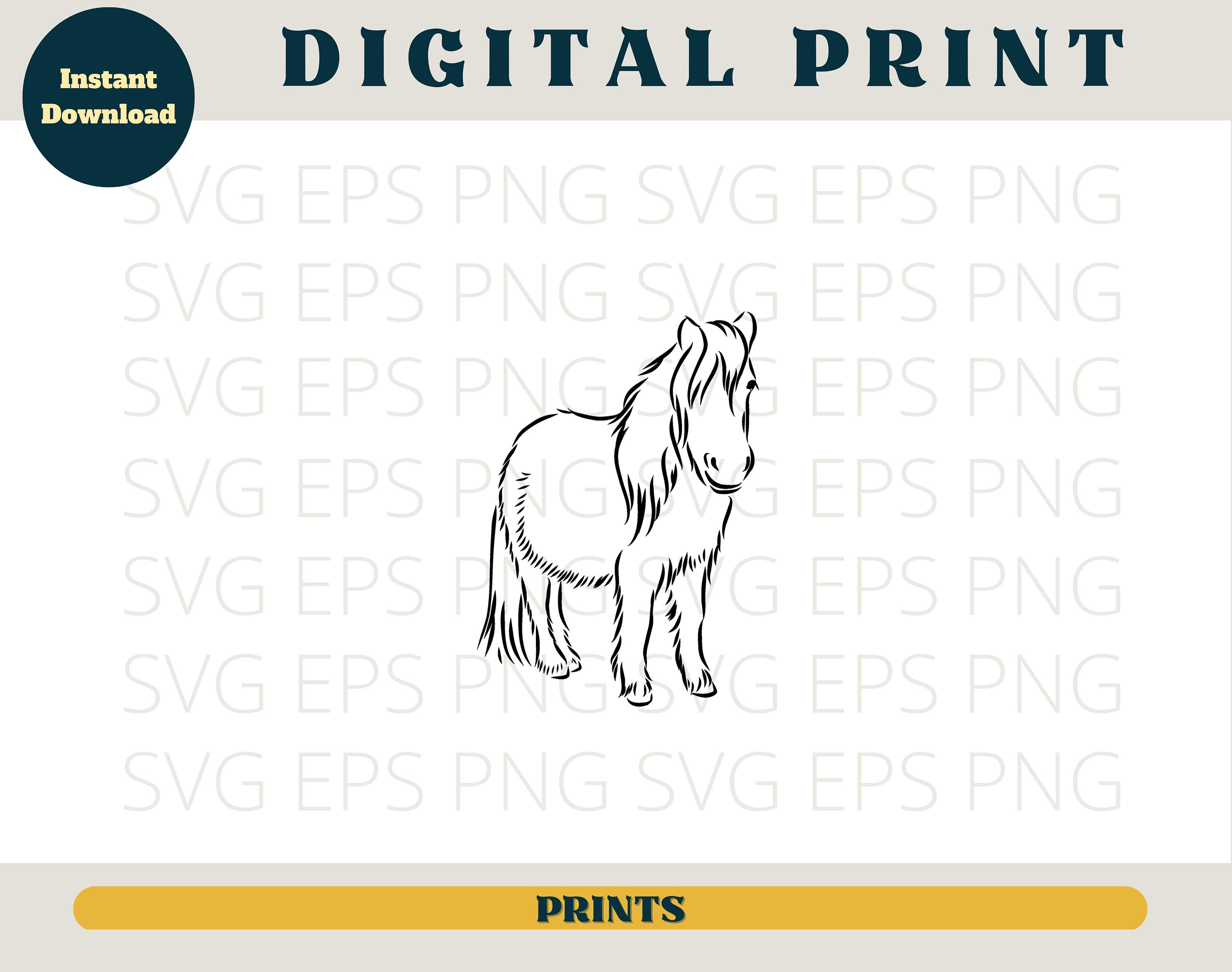 Pony Svg, Pony Clipart, Shetland Pony Svg, Miniature Horse Svg, Mini ...