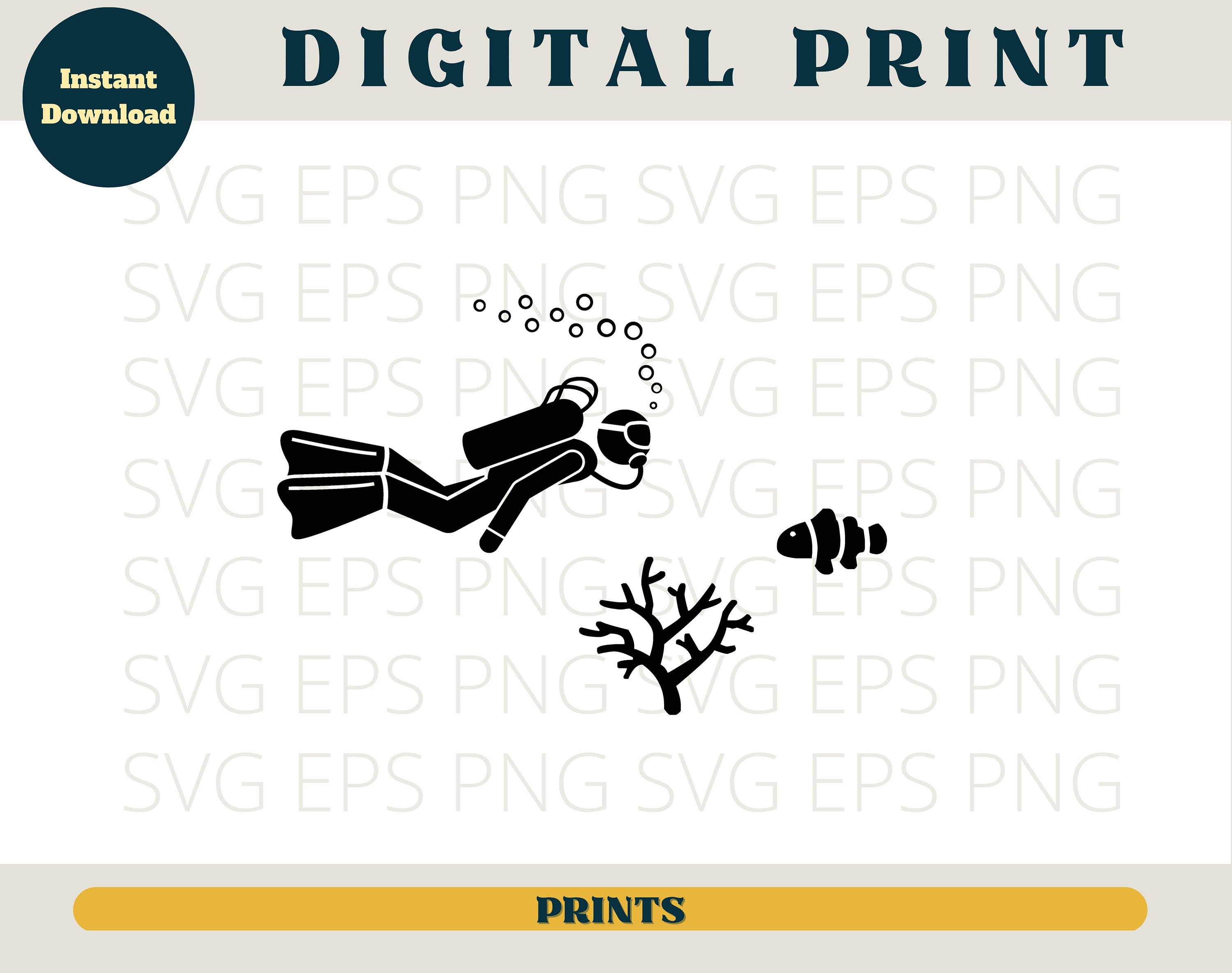 Scuba Diving Bundle | Diving Print | Svg Eps Png AI | Scuba Diving ...