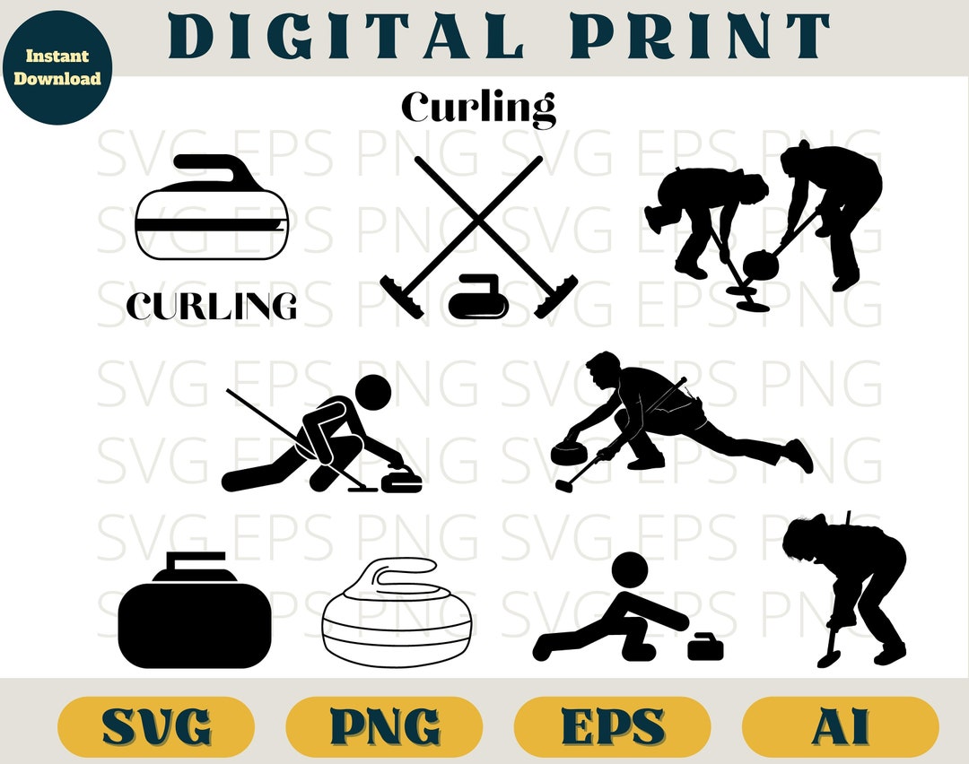 Curling Svg, Curling Clipart, Curling Png, Curling Cricut, Curling ...