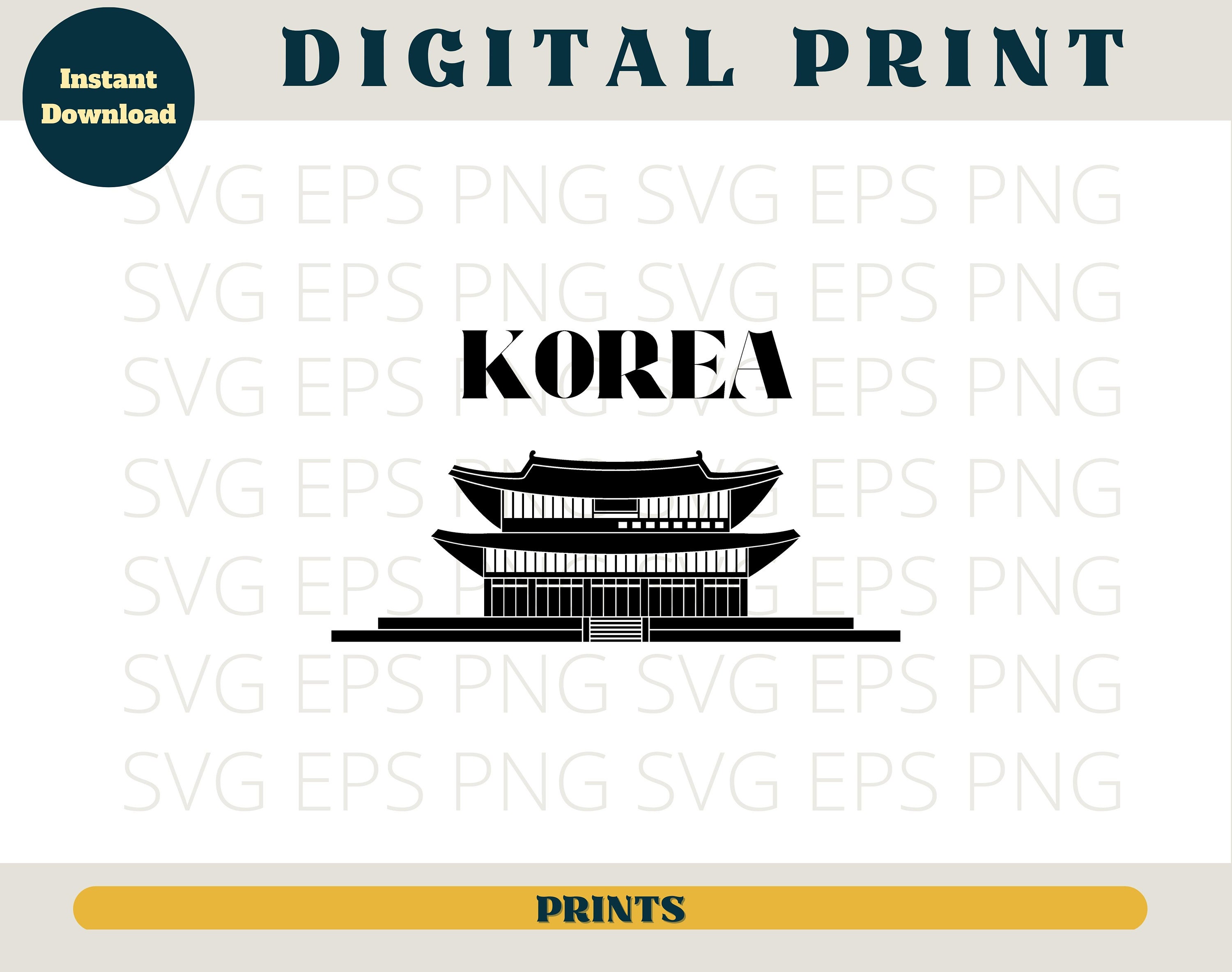 South Korea Bundle, Korean Bundle, South Korea Svg, Korea Clipart ...