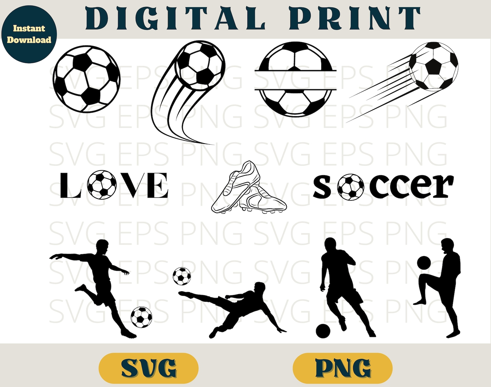 Soccer Bundle, Soccer Svg Bundle, Svg Png, Soccer Clipart, Soccer Ball ...