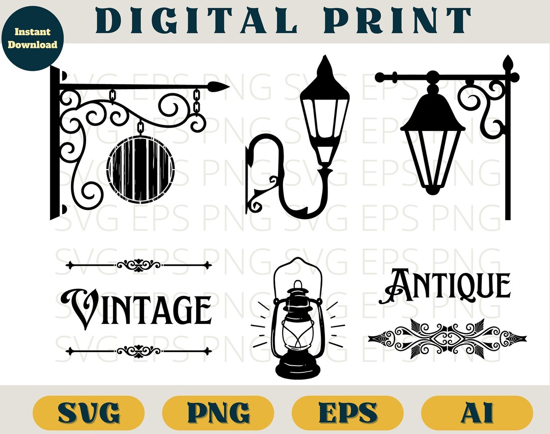 Vintage Wall Lamps Bundle, Vintage Lamp Post Bundle, Antique Street ...