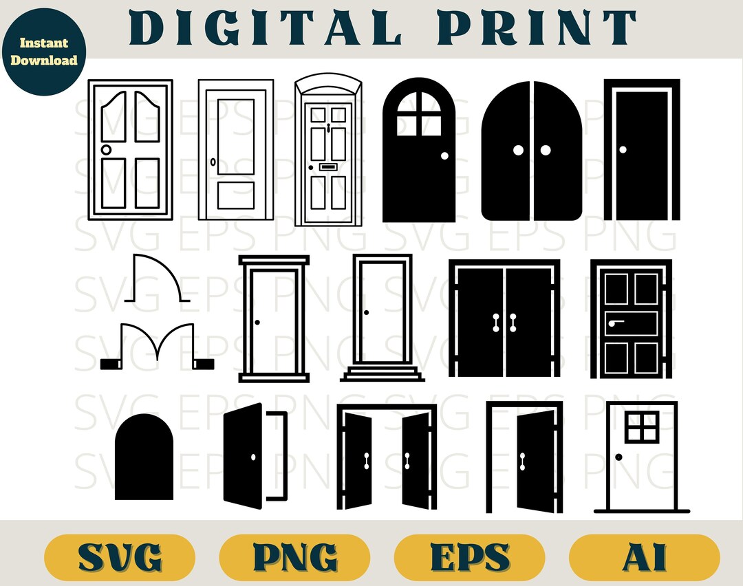 Door Svg, Doors Svg, Door Clipart, Doors Clipart, Door Cricut, Doors ...