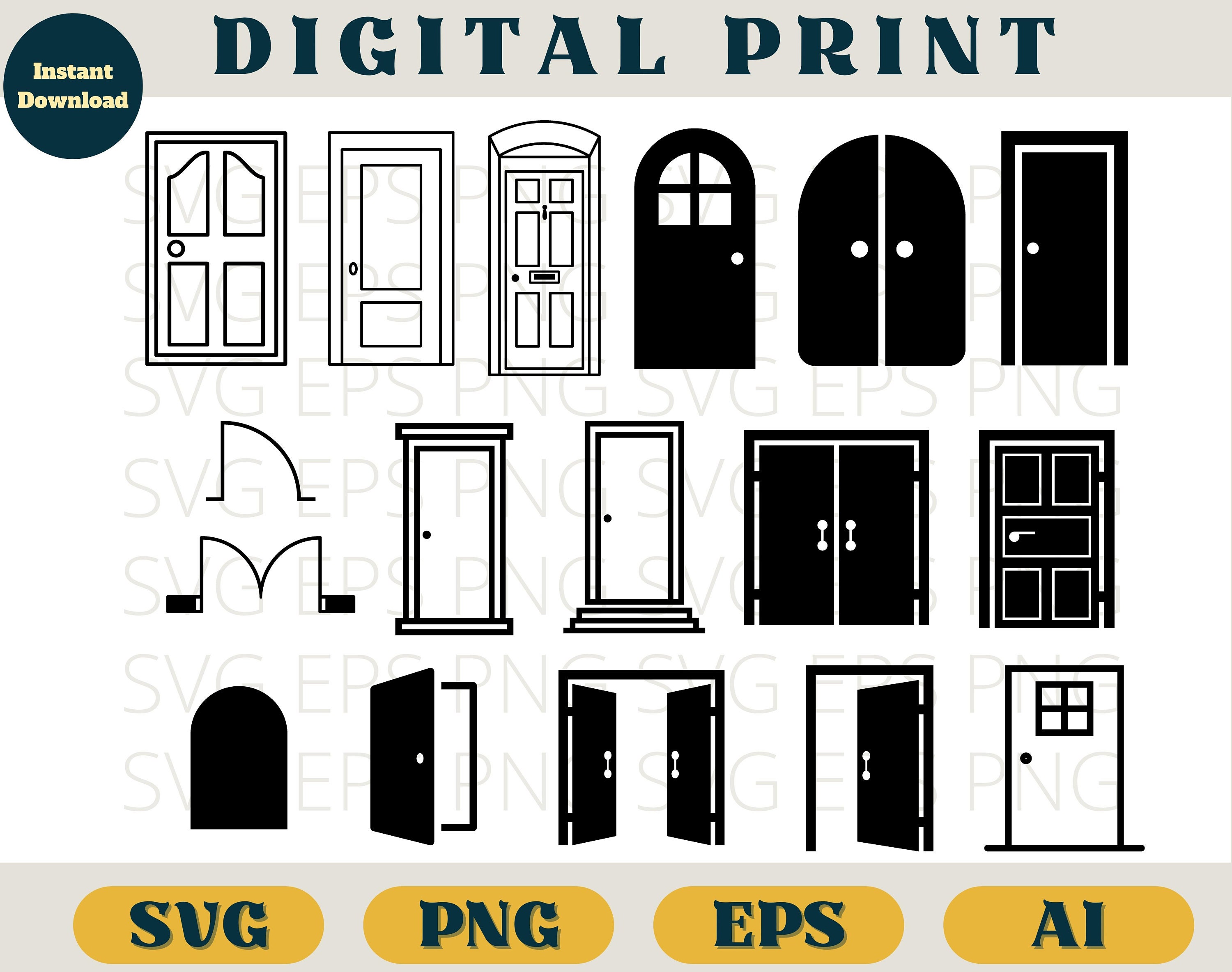 Door Svg, Doors Svg, Door Clipart, Doors Clipart, Door Cricut, Doors ...