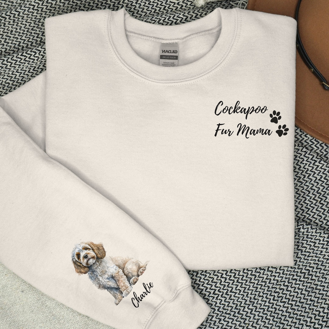 Cockapoo Sweatshirt, Custom Cockapoo Crewneck, Personalized Dog Name on ...
