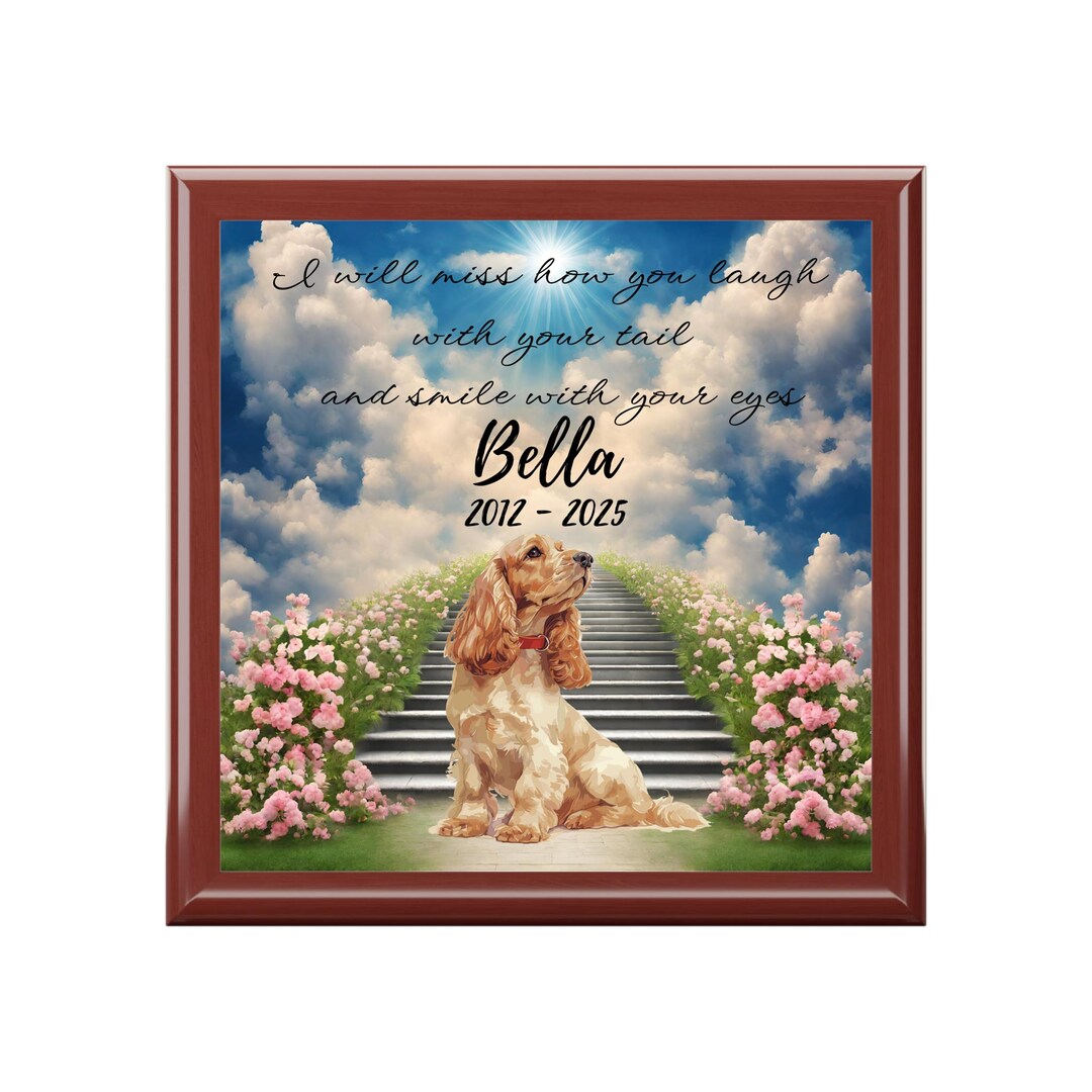 Cocker Spaniel Memorial Box, Personalized Cocker Spaniel Dog Memory Box ...