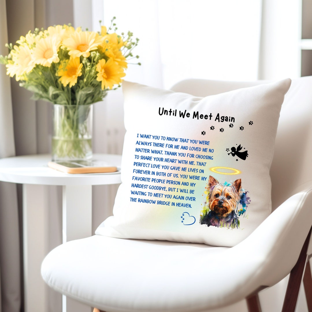 Yorkie Dog Memorial Pillow Gift, Yorkshire Terrier Dog Loss Angel ...