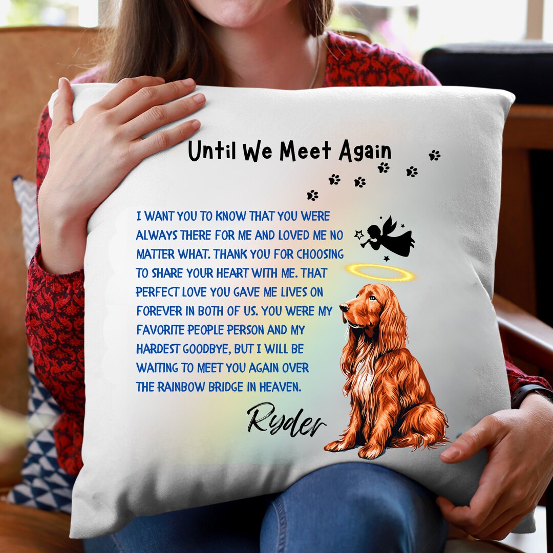 Personalized Irish Setter Name Memorial Pillow, Custom Irish Setter ...