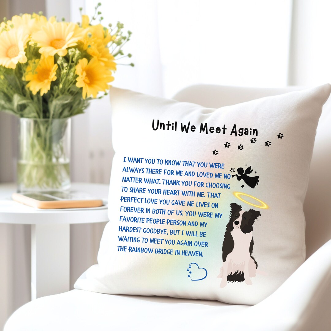 Border Collie Memorial Pillow Gifts, Border Collie Dog Loss Angel ...