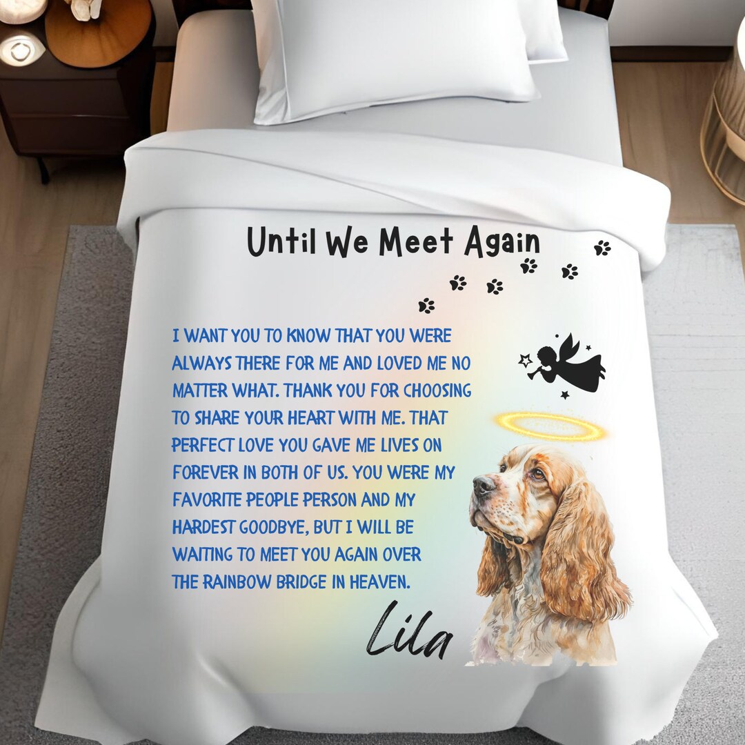 Personalized Cocker Spaniel Memorial Blanket, Custom Cocker Spaniel Dog ...