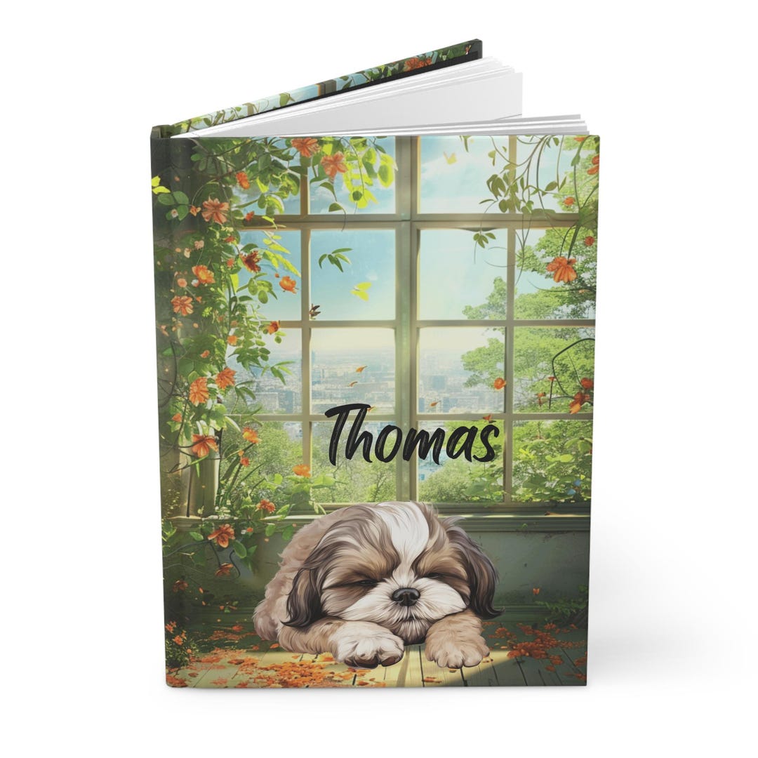 Shih Tzu Journal, Personalized Dog Name Hardcover Writing Journal ...