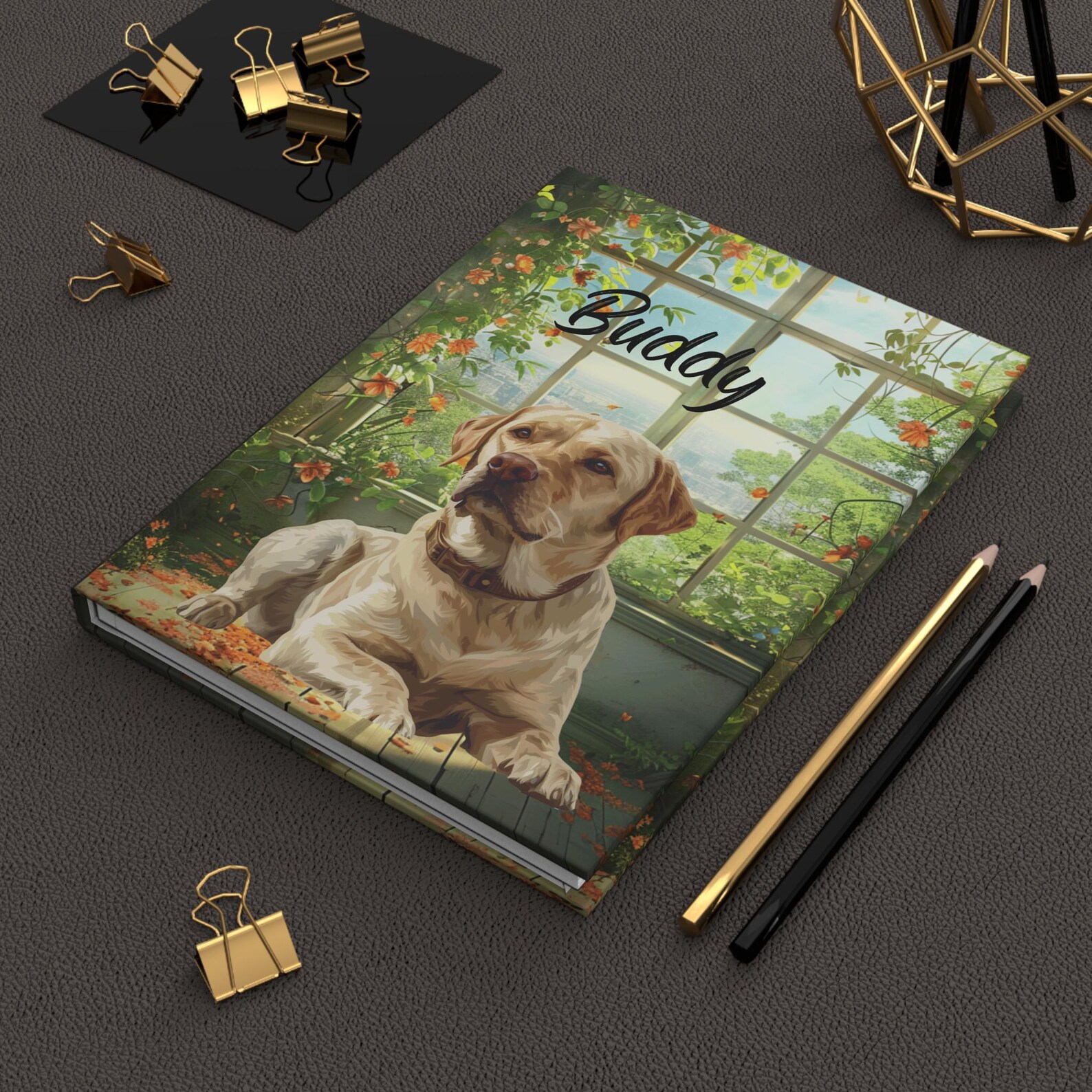 Labrador Retriever Personalized Dog Name Hardcover Writing Journal ...
