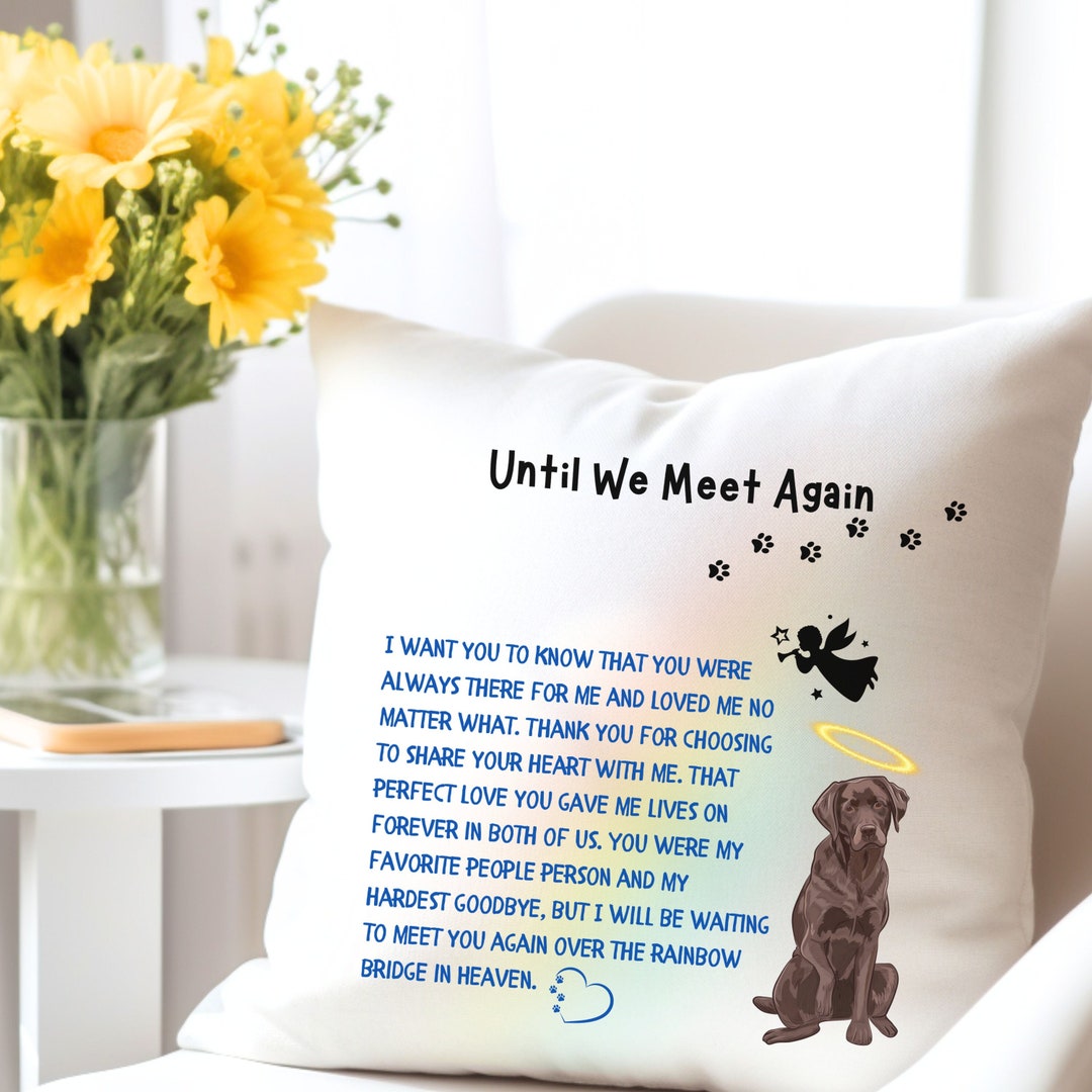 Chocolate Lab Memorial Pillow Gifts, Brown Lab loss Angel Throw Pillow ...