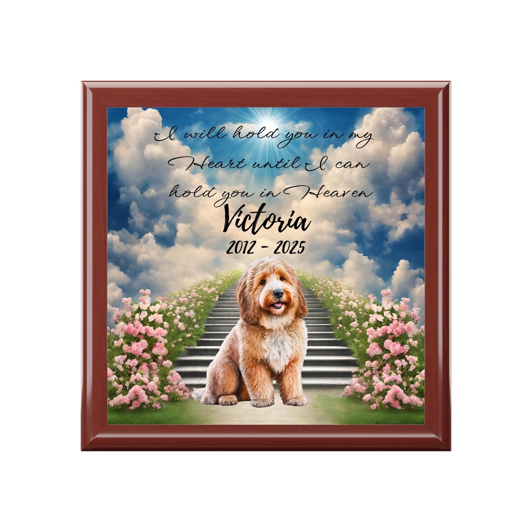 Labradoodle Memorial Box, Personalized Labradoodle Dog Memory Box, Pet ...