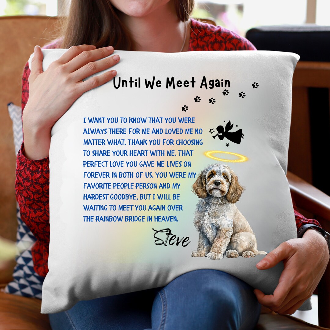 Personalized Cockapoo Memorial Pillow, Custom Name Cockapoo Dog Loss ...