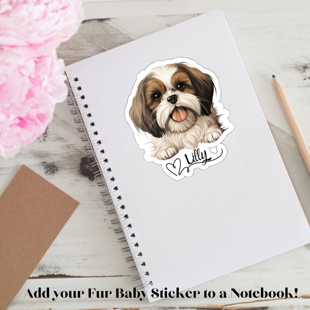 Shih Tzu Dog Stickers, Vinyl Decal Die-cut Weatherproof Sticker ...