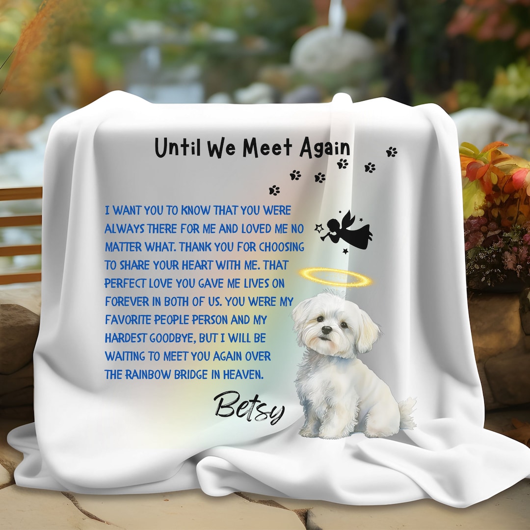 Personalized Maltese Memorial Blanket, Custom Maltese Dog Name Plush ...
