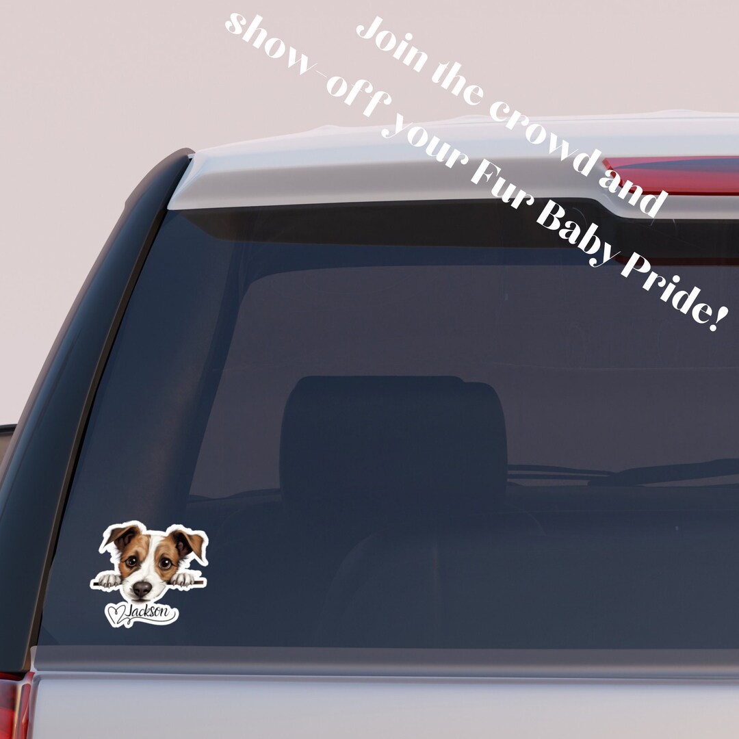 Sticker Jack Russell Terrier Personalized Dog Name, Vinyl Dog Decal ...
