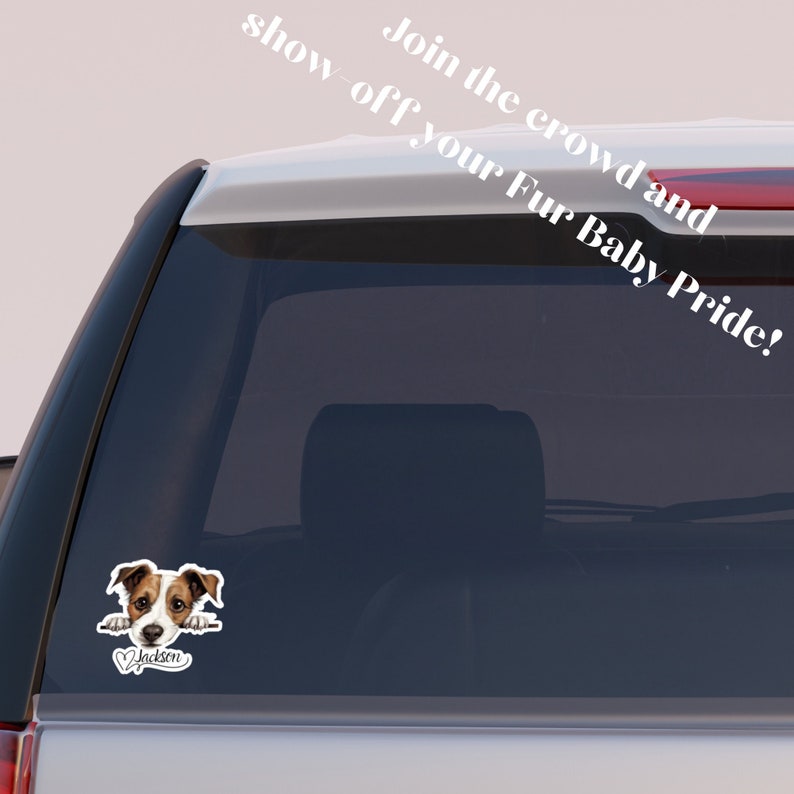 Sticker Jack Russell Terrier Personalized Dog Name, Vinyl Dog Decal ...