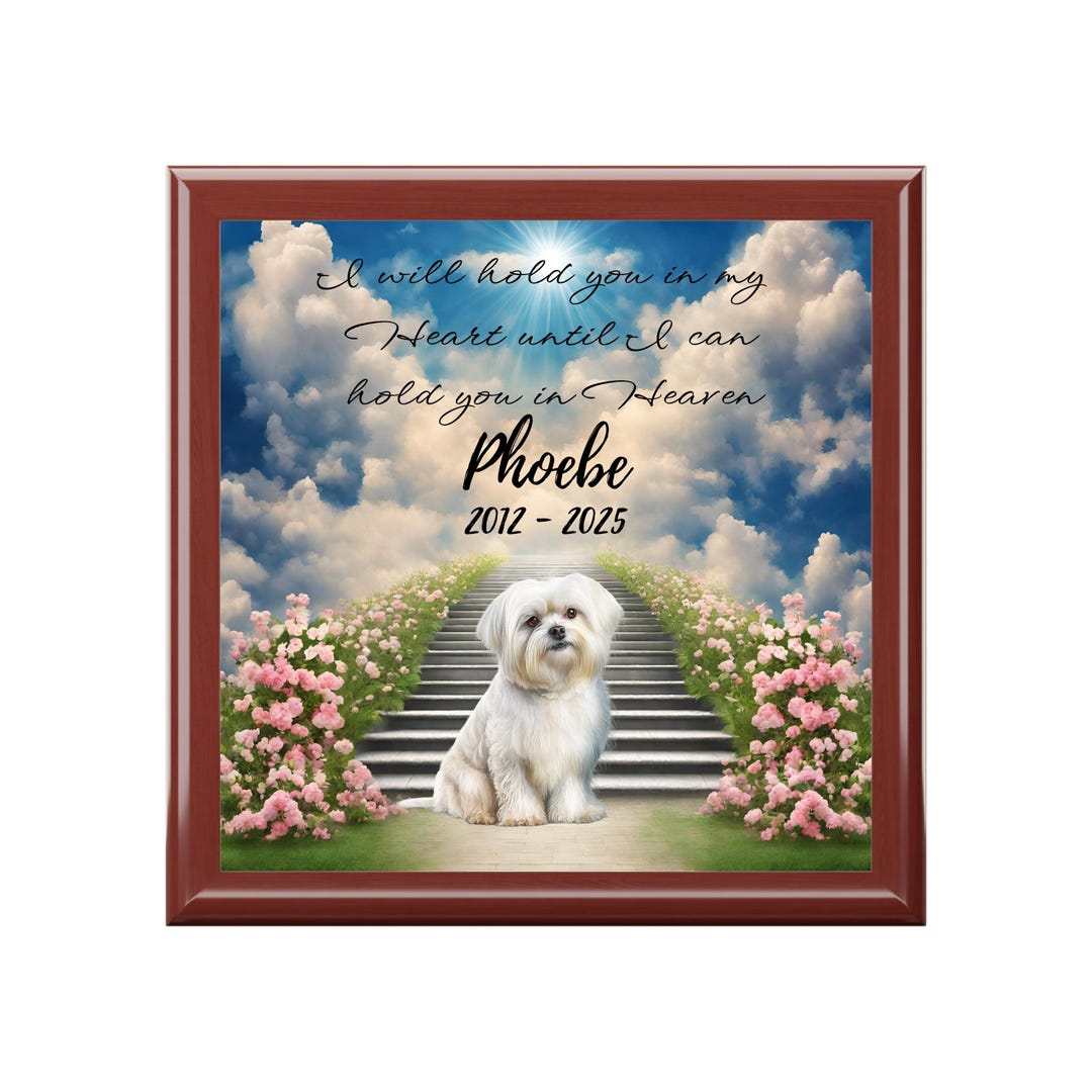 Maltese Memorial Box, Personalized Maltese Dog Memory Box, Pet Fur ...