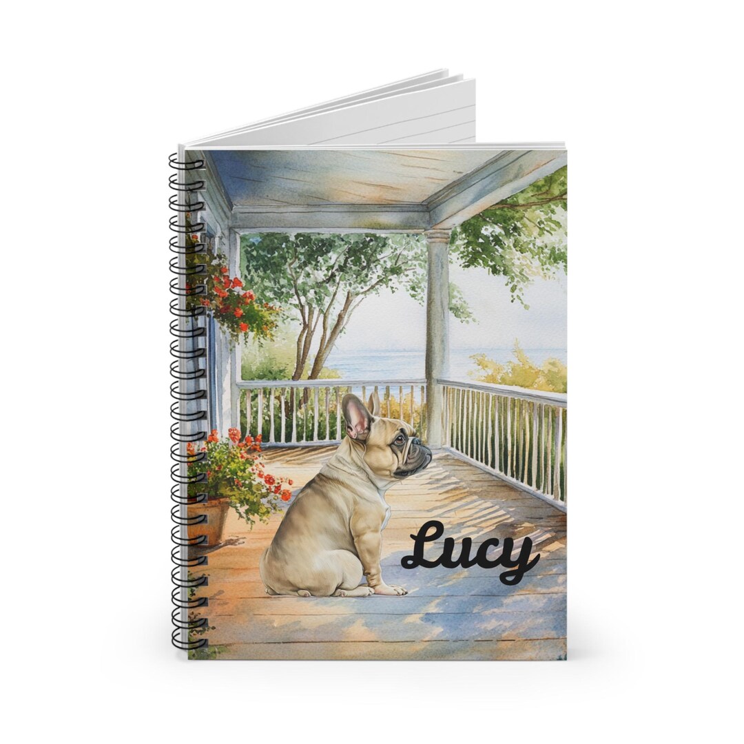 French Bulldog Notebook, Personalized Dog Name Spiral Bound Notebook ...