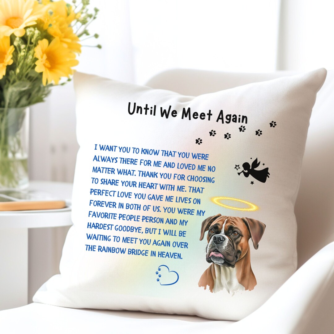 Boxer Dog Memorial Pillow Gifts, Boxer Dog Pet Loss Angel Sympathy ...