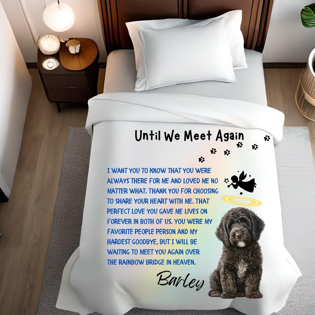 Personalized Labradoodle Memorial Blanket, Custom Labradoodle Dog Name ...
