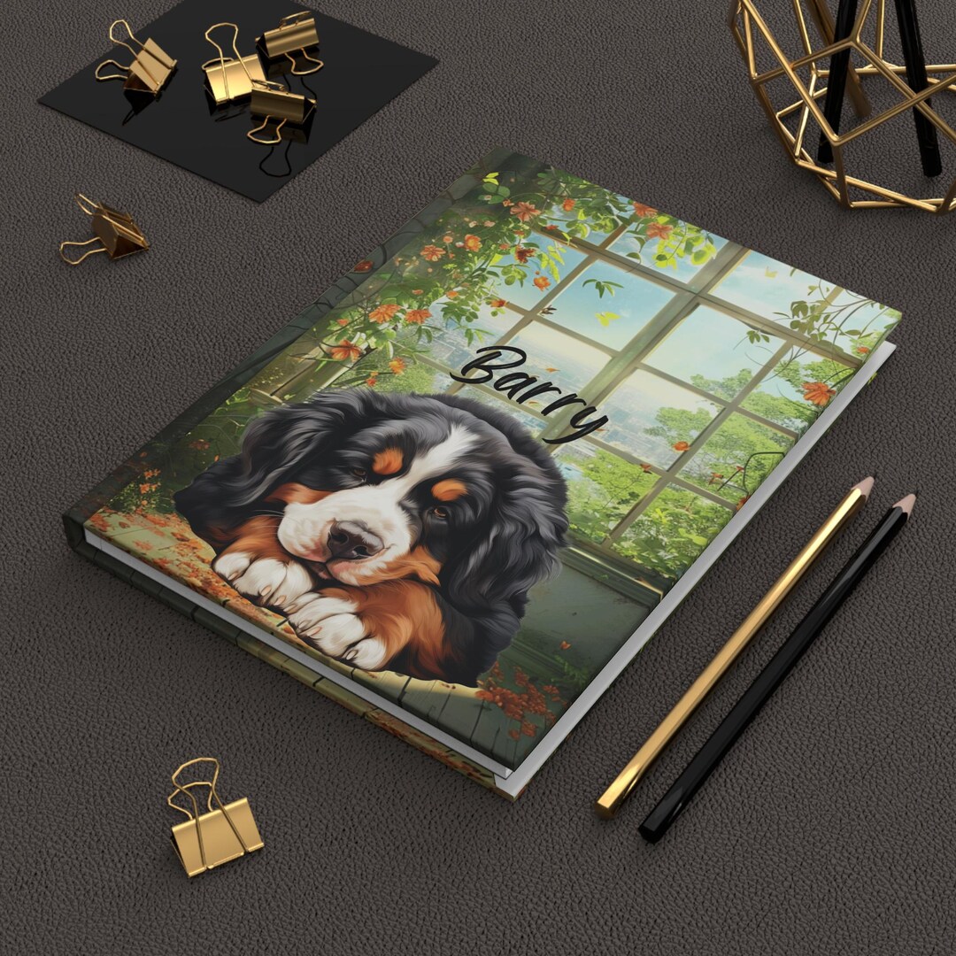 Bernese Mountain Dog Personalized Dog Name Hardcover Writing Journal ...