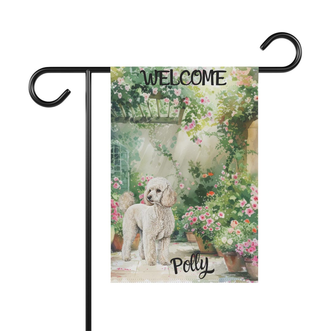 Poodle Garden Flag, Custom Poodle Dog Name Yard Flag, Poodle Dog Lover ...