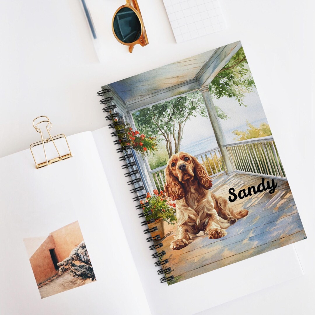 Cocker Spaniel Personalized Dog Name Spiral Bound Notebook, Custom ...
