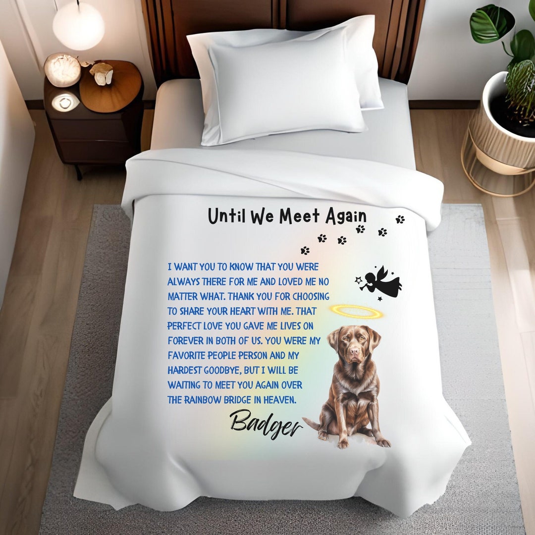 Personalized Chocolate Lab Memorial Blanket, Custom Brown Lab Dog Name ...