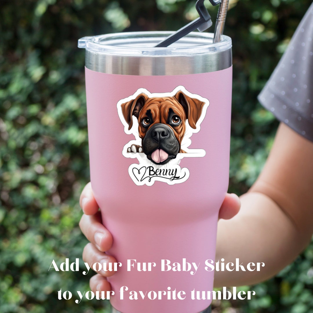 Boxer Dog Stickers, Vinyl Decal Die-cut Weatherproof Sticker, Peeking ...