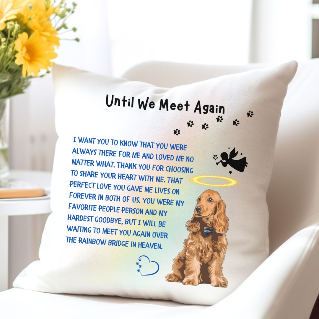 Cocker Spaniel Memorial Pillow Gift, Cocker Spaniel Dog Loss Angel ...