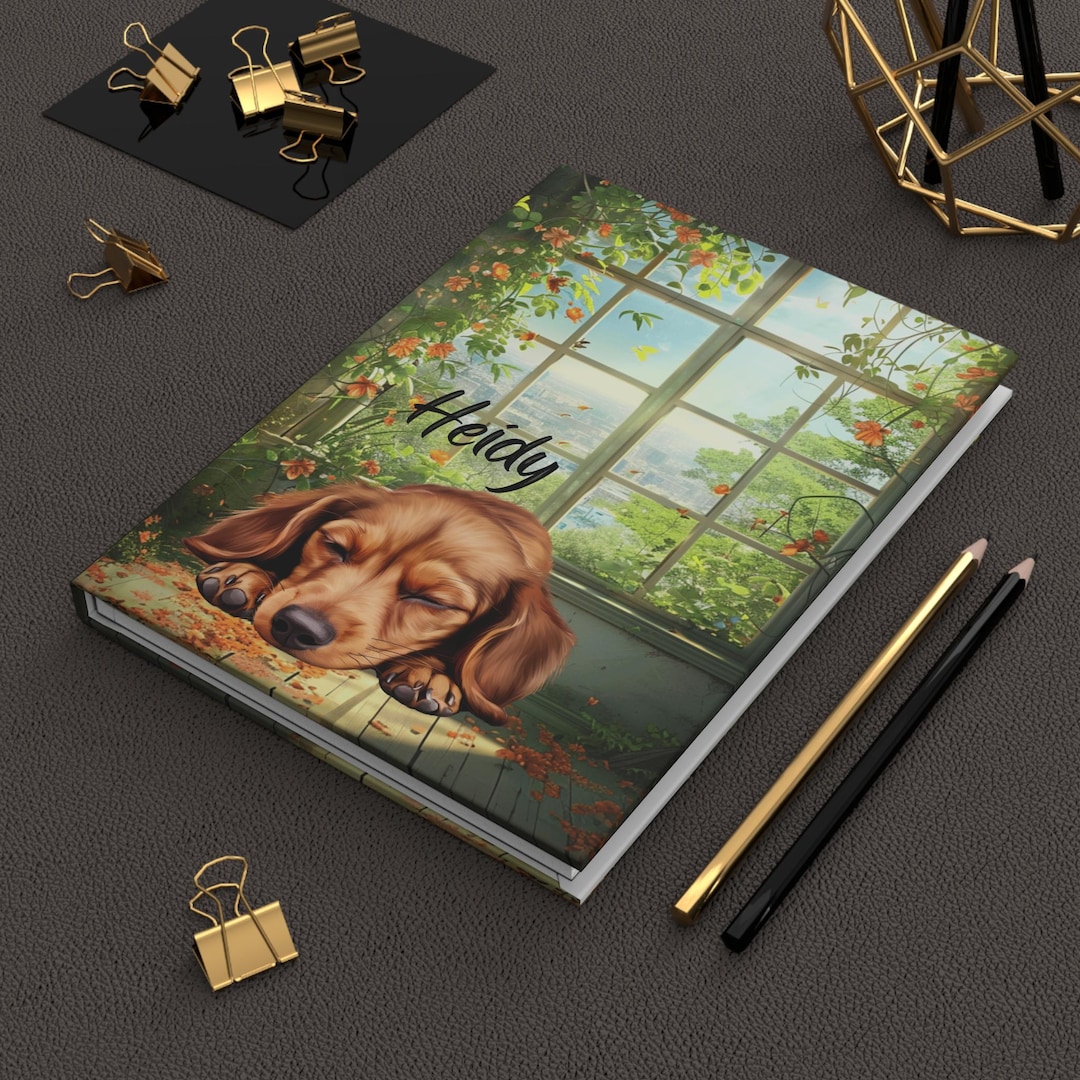 Dachshund Personalized Dog Name Hardcover Writing Journal, Custom Lined ...