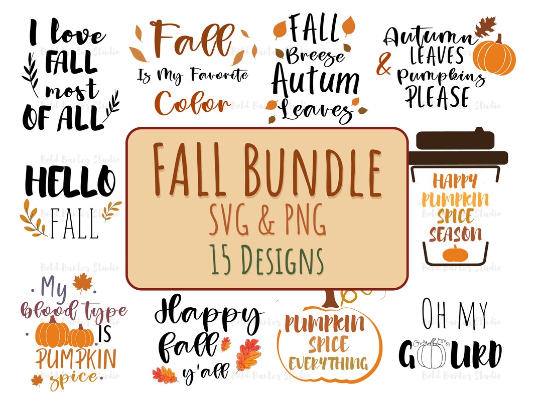 Fall PNG and SVG Bundle for Tshirts, Sweatshirts, Submlimation, Cricut ...