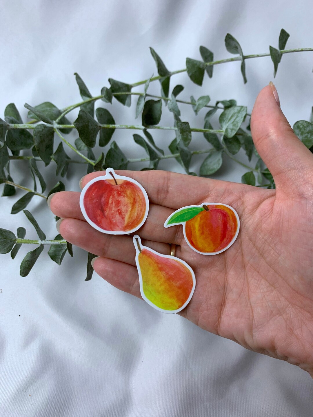 3-piece Mini Sticker Pack, Peach Vinyl Sticker, Pear Vinyl Sticker ...