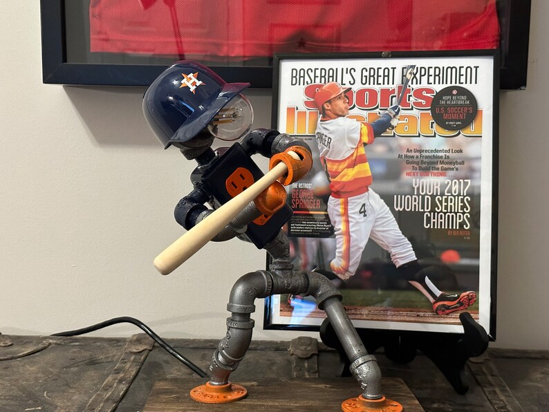 Steampunk Pipe Lamp Baseball Player - Christmas Gift - Sports ...