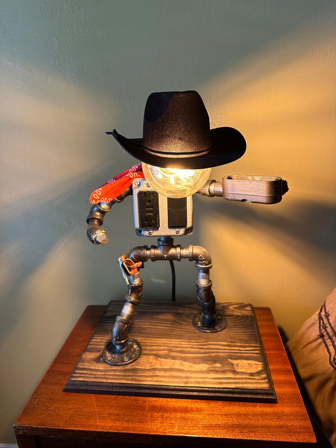 Steampunk Cowboy Pipe Lamp - Etsy