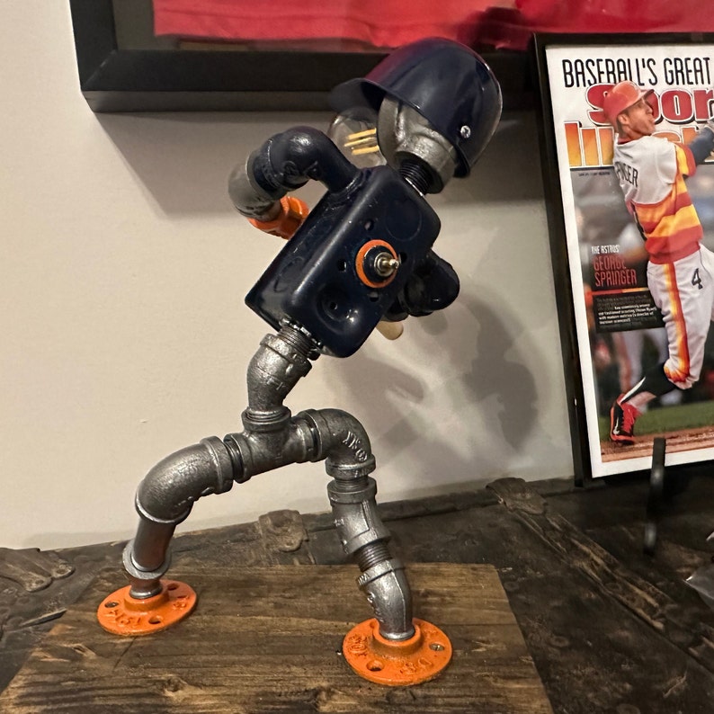 Steampunk Pipe Lamp Baseball Player - Christmas Gift - Sports ...