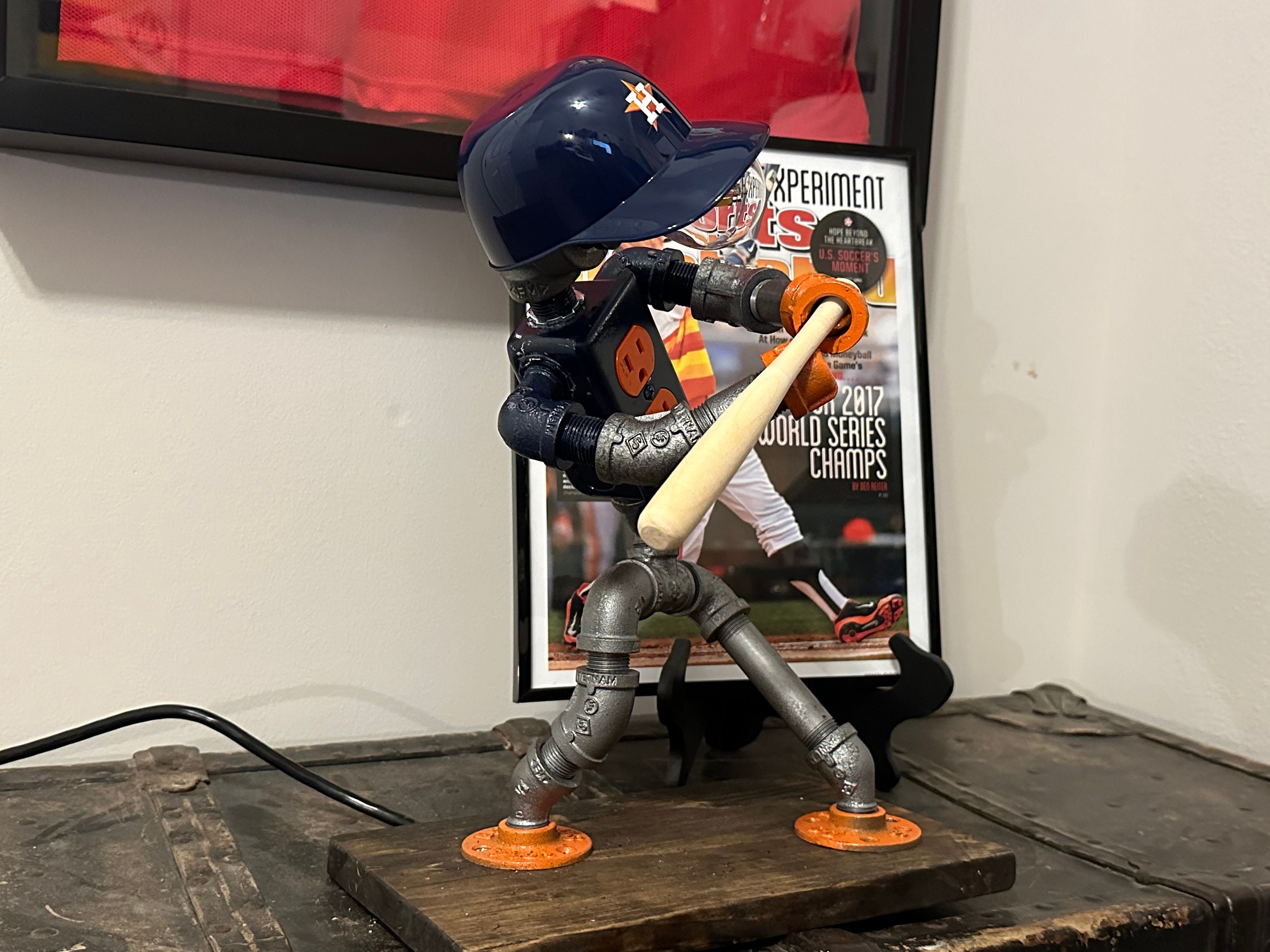 Steampunk Pipe Lamp Baseball Player - Christmas Gift - Sports ...