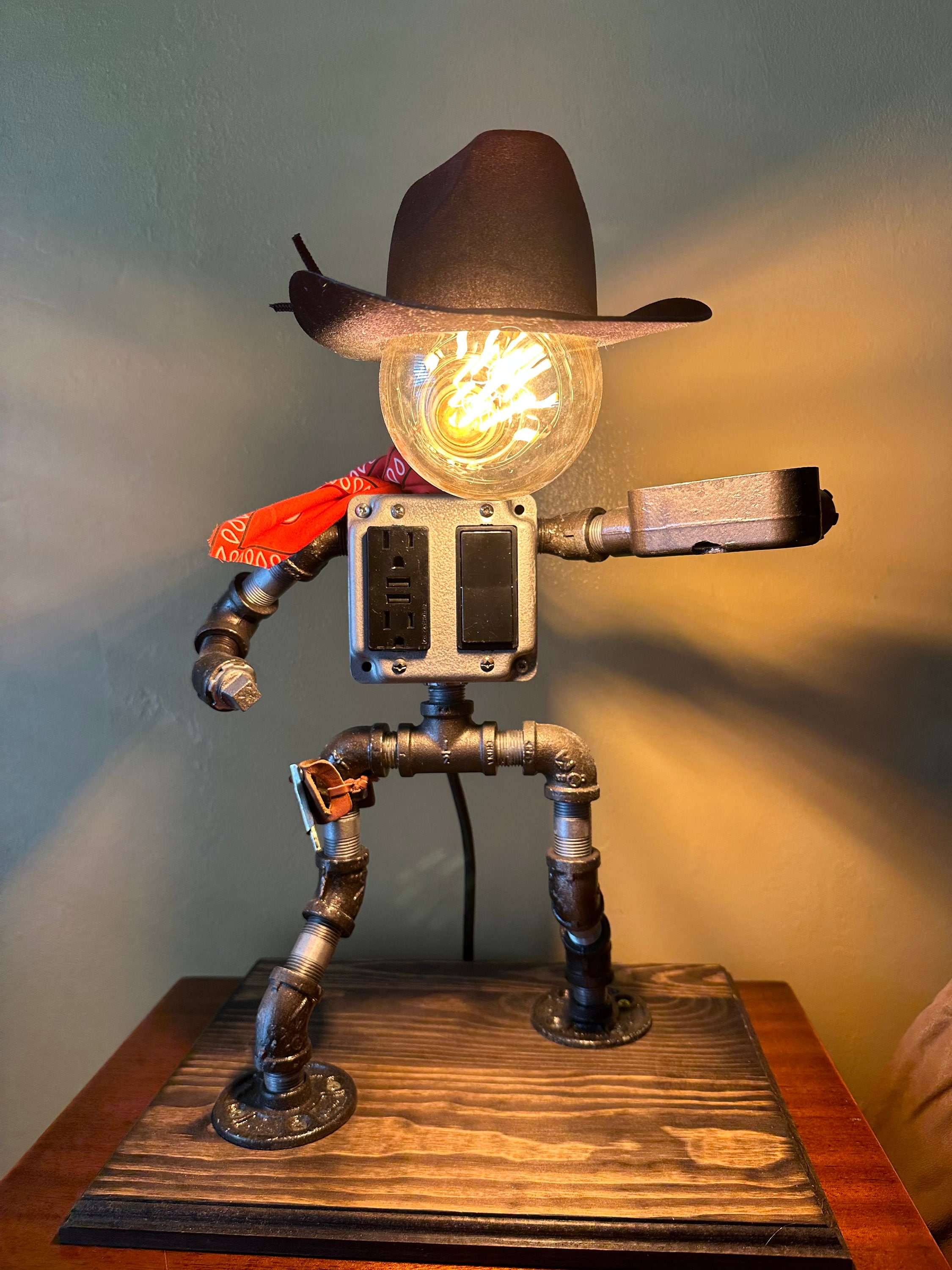 Steampunk Cowboy Pipe Lamp - Etsy