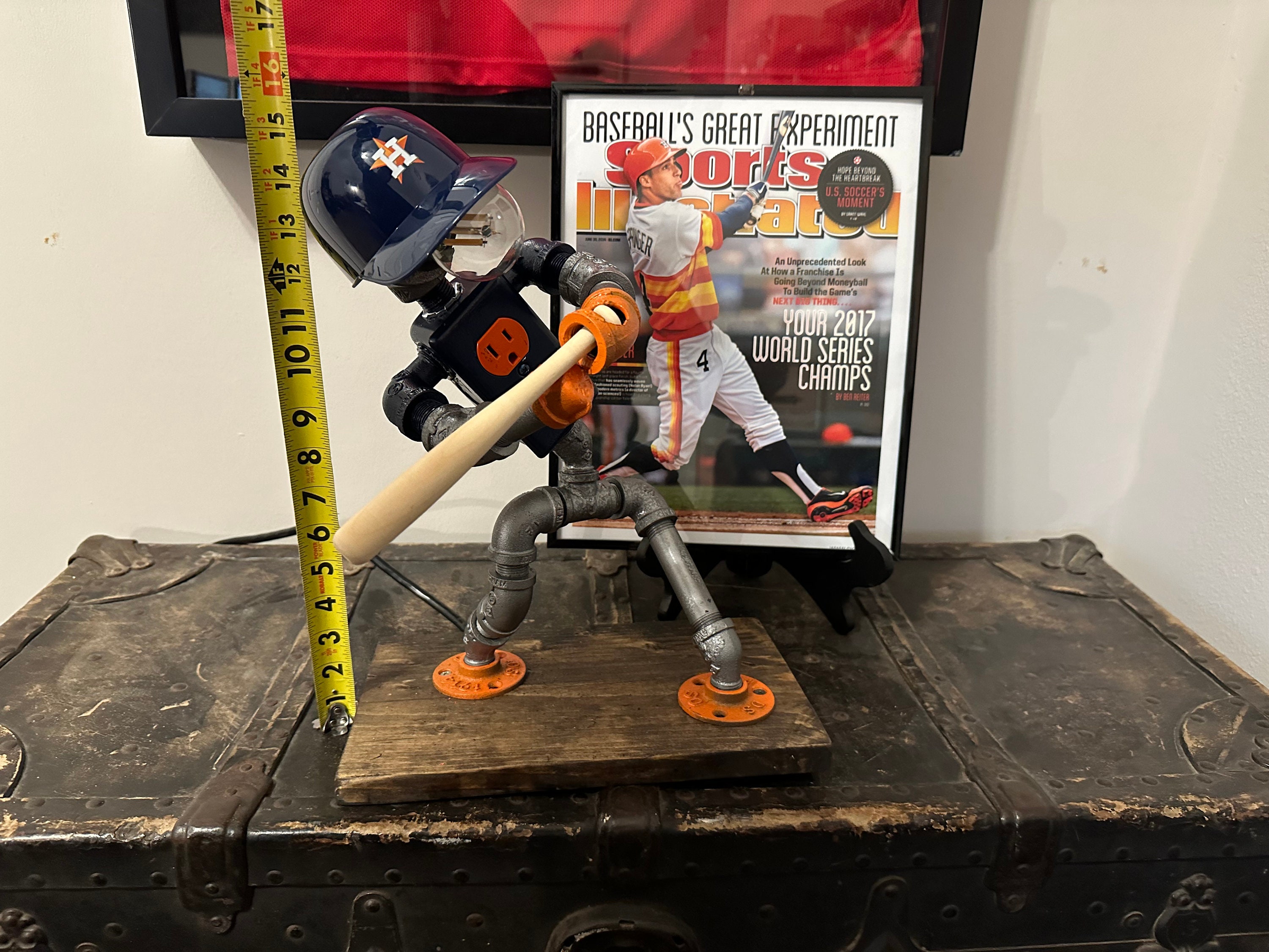 Steampunk Pipe Lamp Baseball Player - Christmas Gift - Sports ...