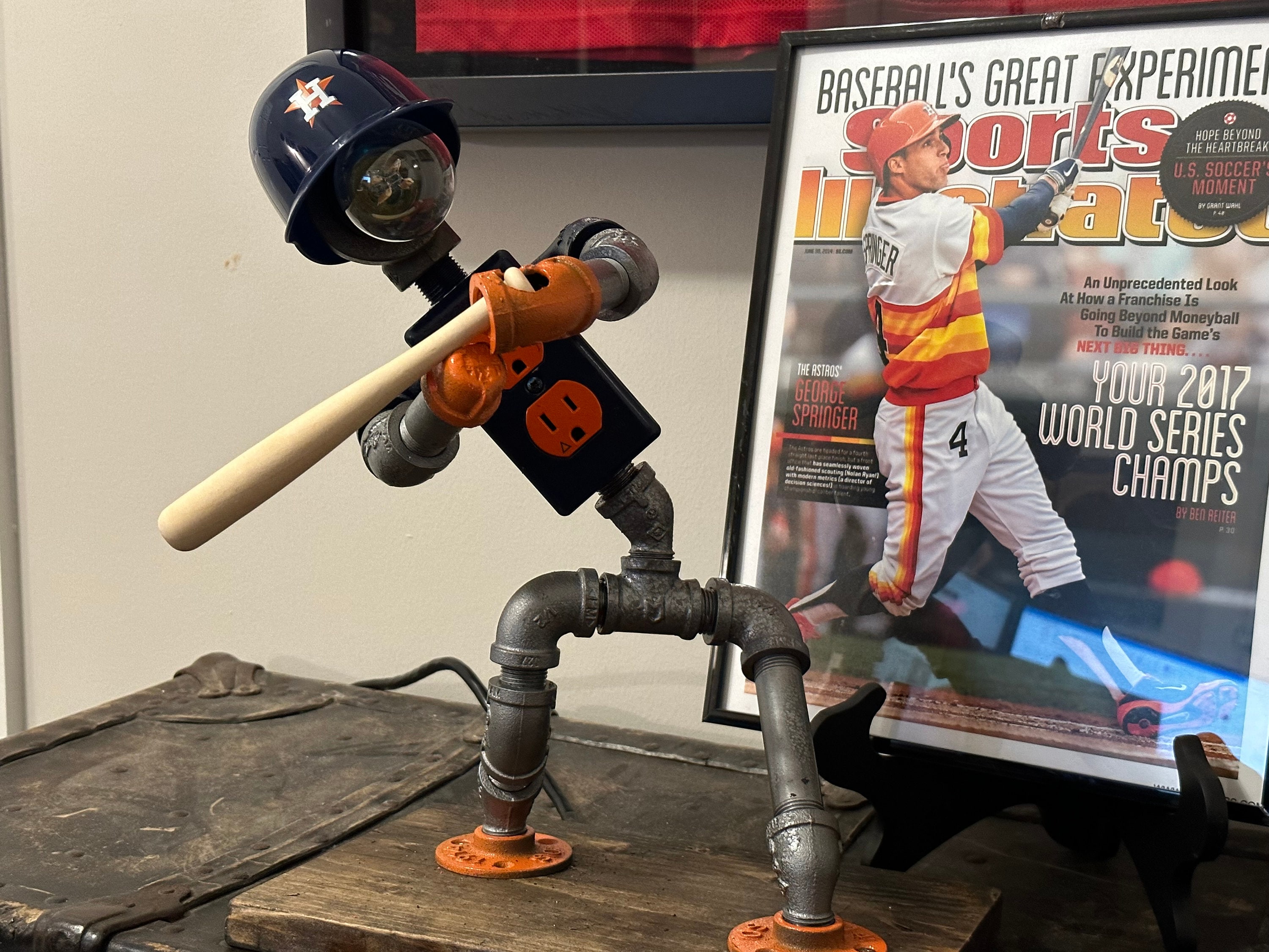 Steampunk Pipe Lamp Baseball Player - Christmas Gift - Sports ...