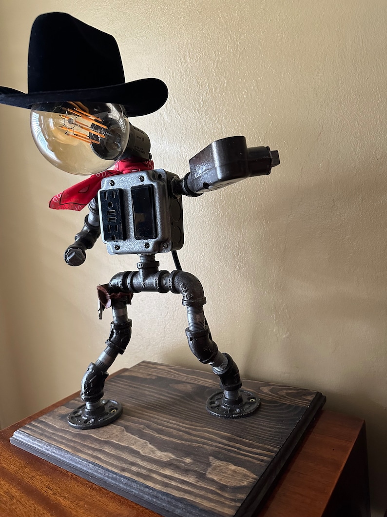 Steampunk Cowboy Pipe Lamp - Etsy