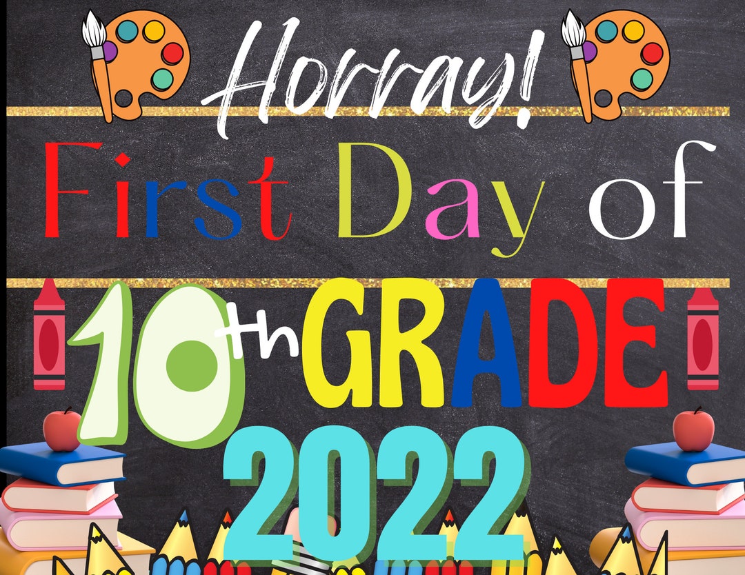 First Day of School 10th GRADE Sign Back to School Prop - Etsy