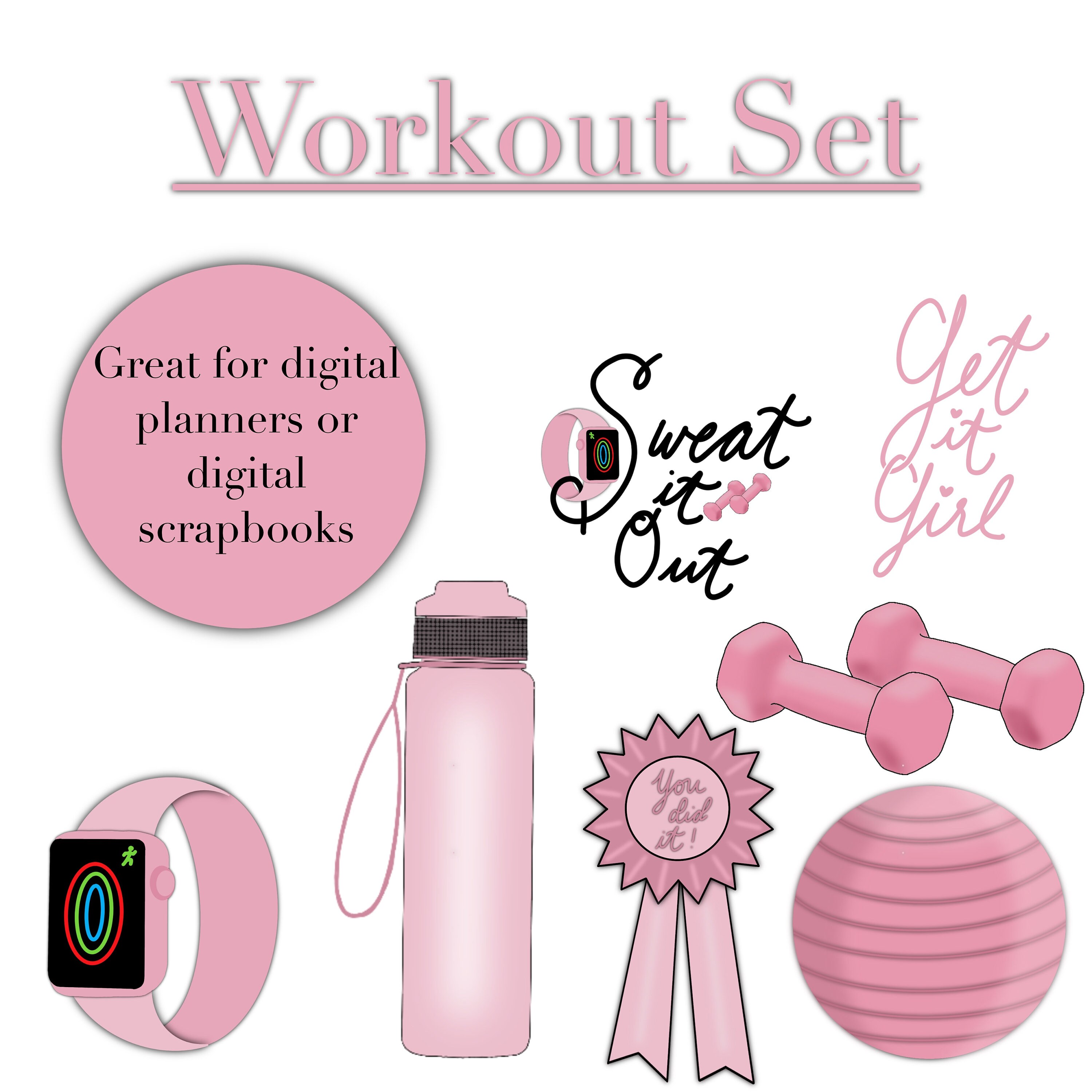 Motivational Workout Exercise Fitnessdigital Stickers - Etsy
