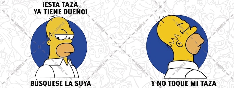 Homero No Toque Mi Taza PNG File Personalizar O Sublimar Taza Español ...