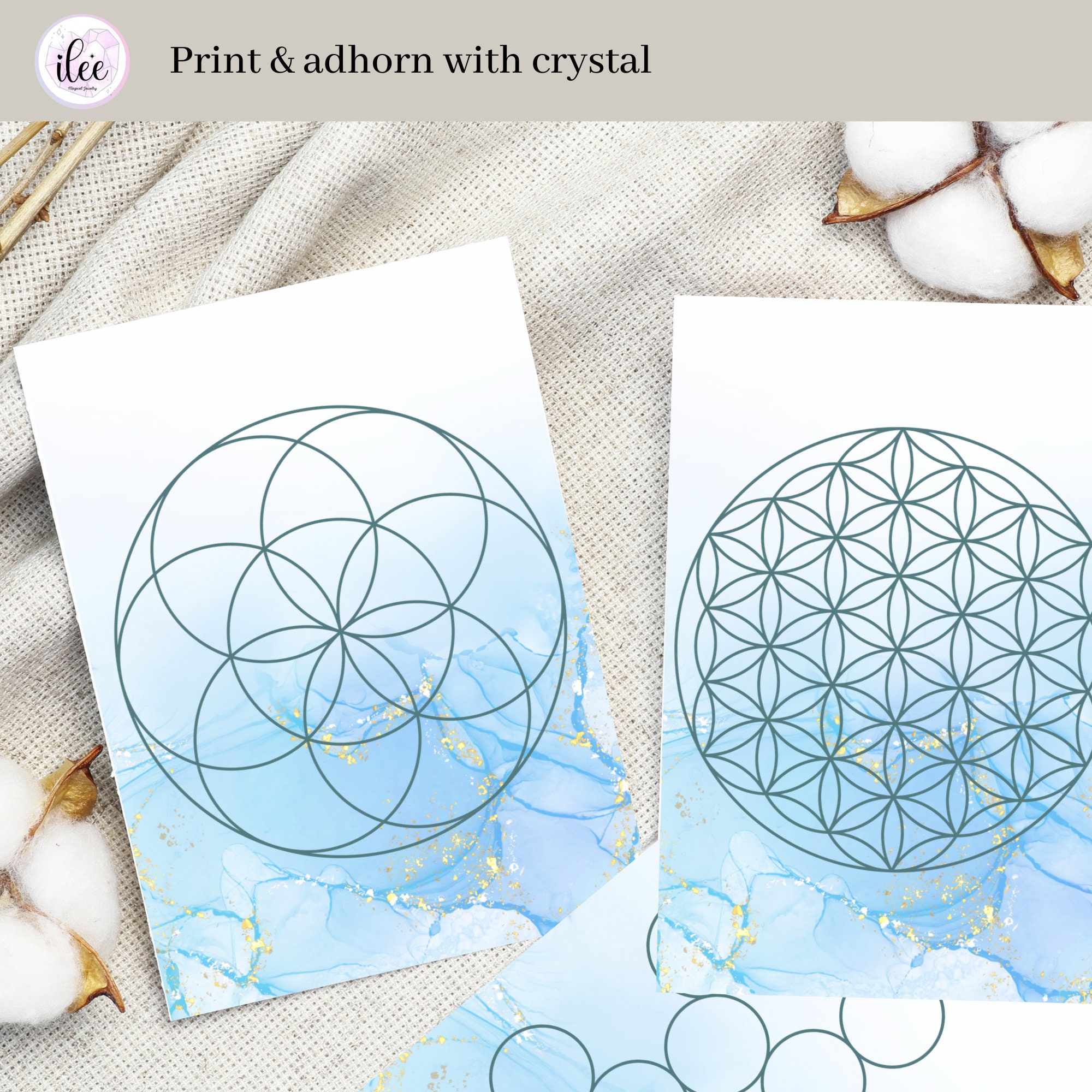 10 Classic Sacred Geometry Crystal Grid Wall Art Printable - Etsy