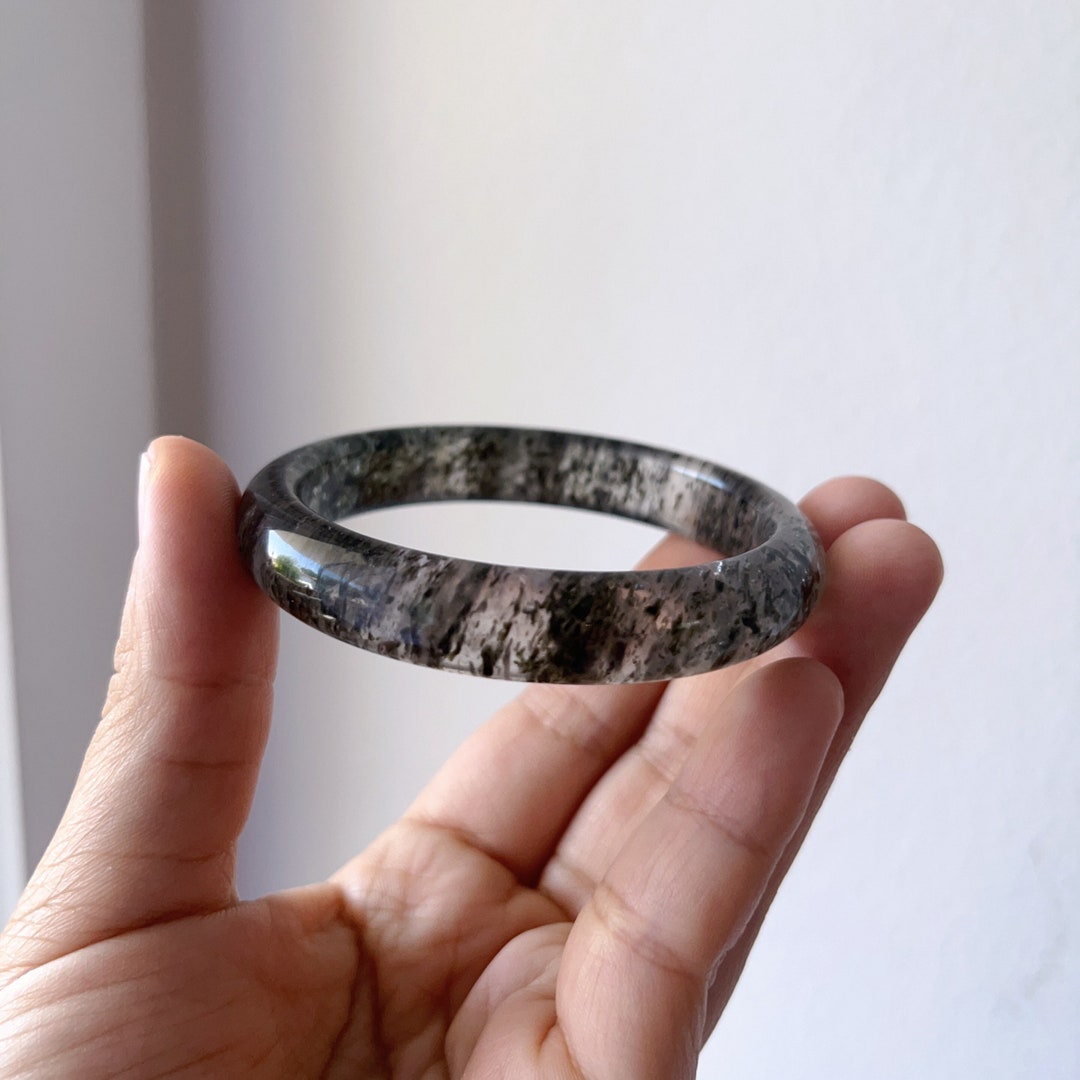 55mm High Quality Rare Black Strawberry Quartz Bangle, Crystal Bangle ...